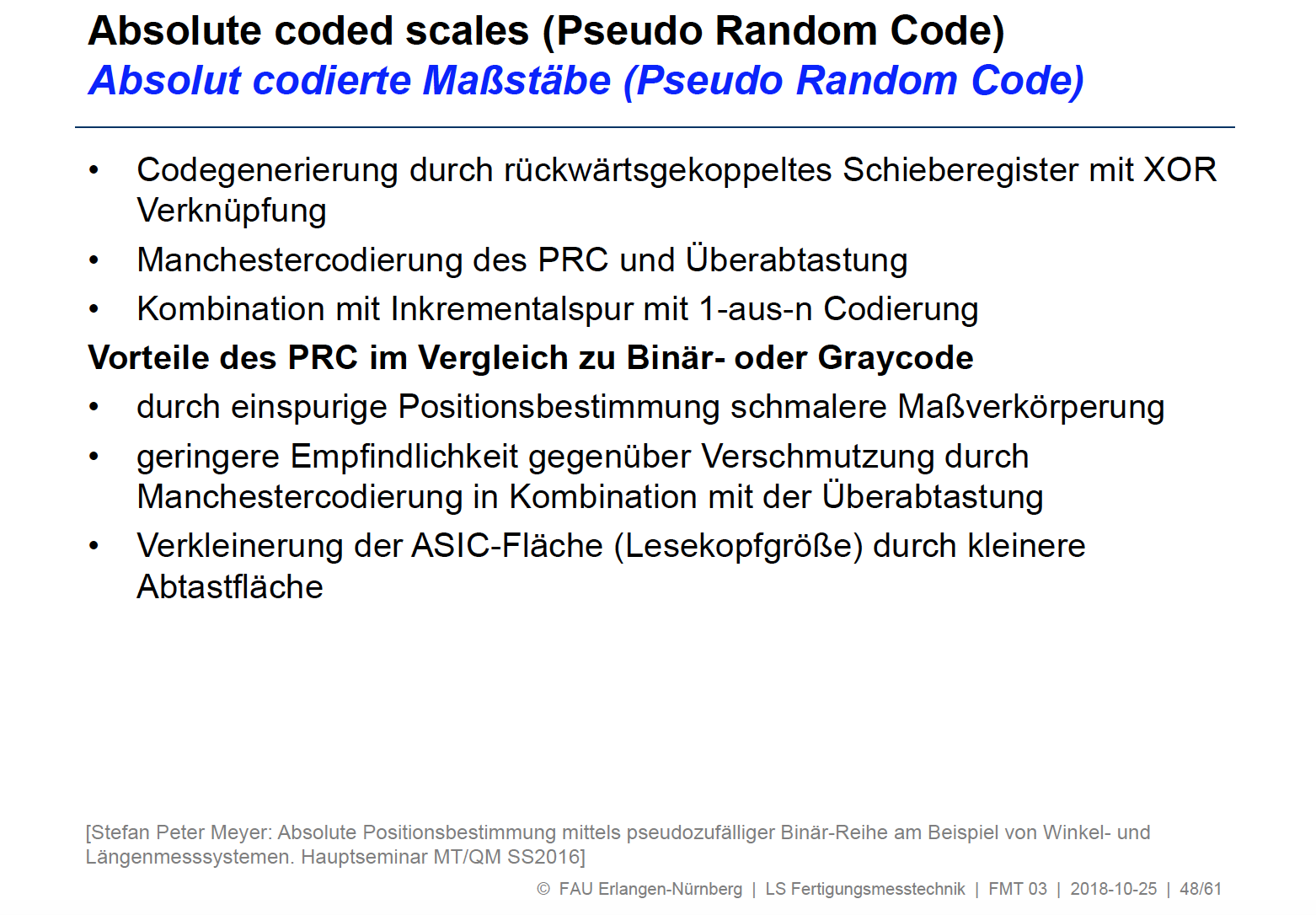 Was ist der Vorteil von Pseudo Random Code gegenüber Gr... | FMT | Repetico