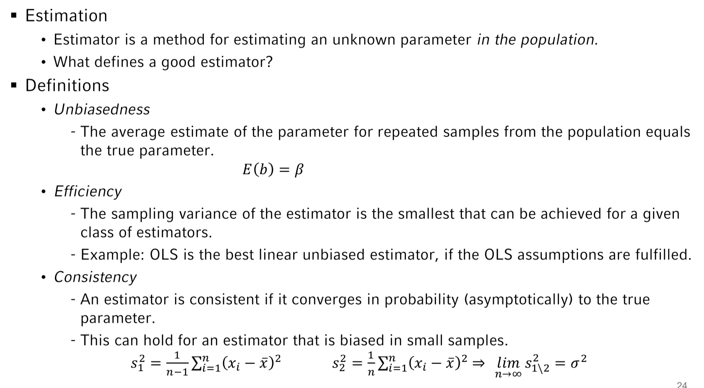 Properties of OLS What defines a good estimator? | MIM | Re…